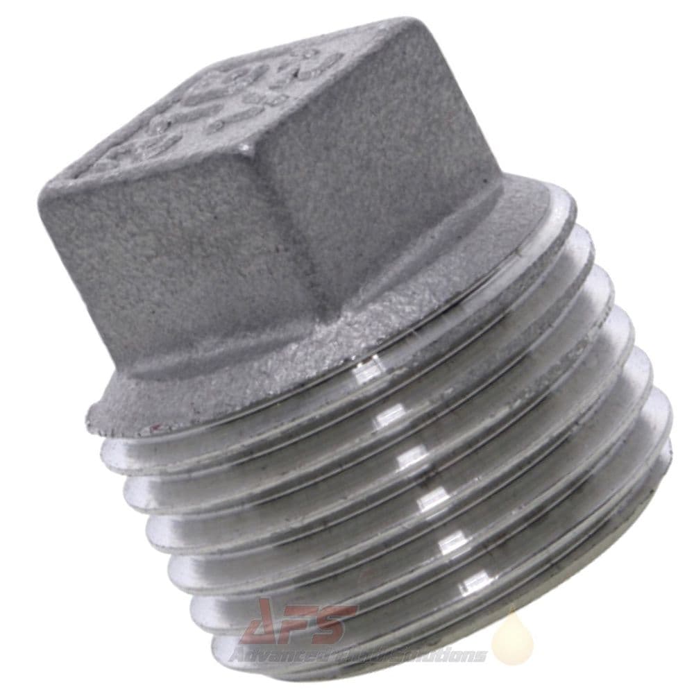3/8 BSPT Male Square Head Plug - SS 316 Stainless Steel