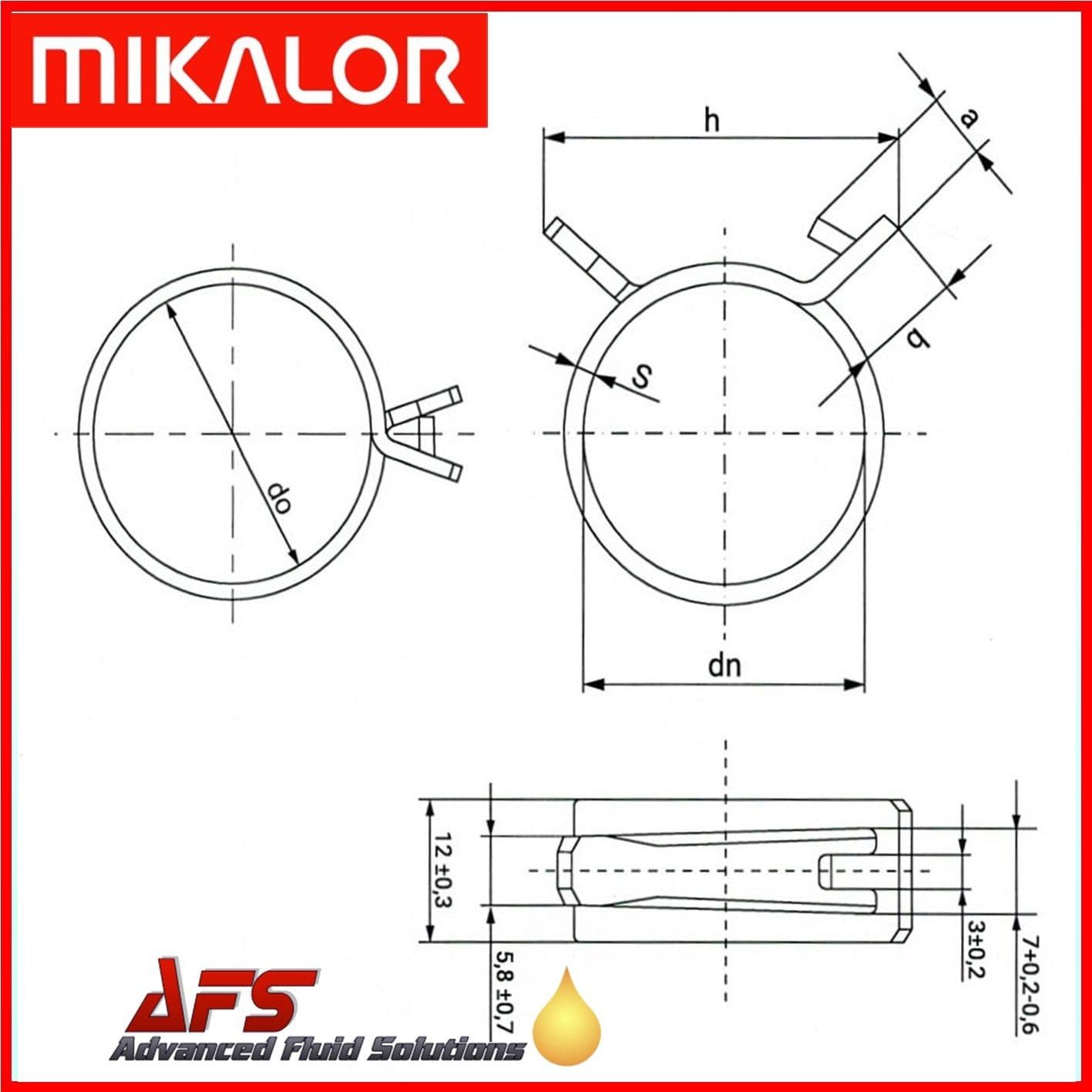 47mm Heavy Duty Spring Band Hose Clip DIN 3021 W1 FBS Clamp