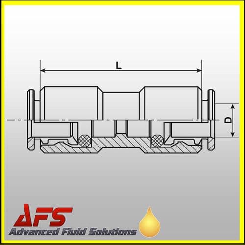 4mm 80 BAR High Pressure Brass Push Fit Straight In-Line Fitting Connector