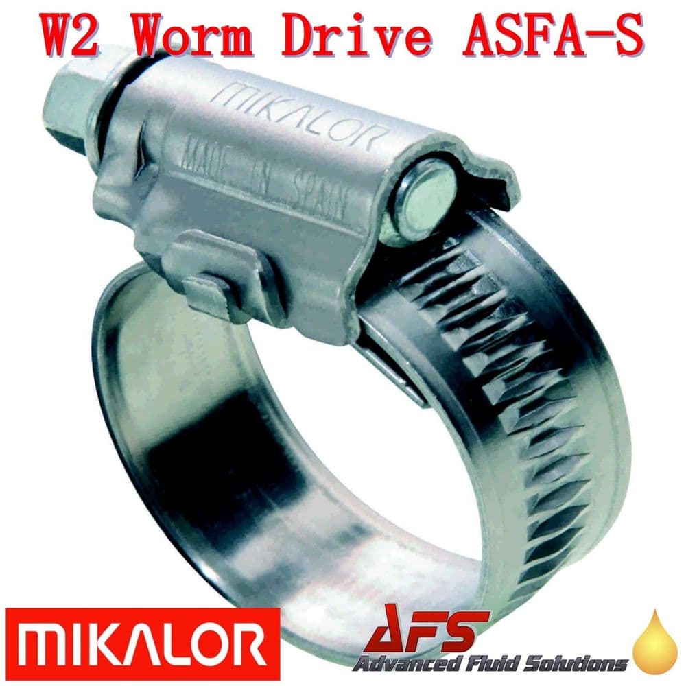 50mm - 70mm Mikalor W2 430 Stainless Steel ASFA-S 12mm Wide Band Worm ...