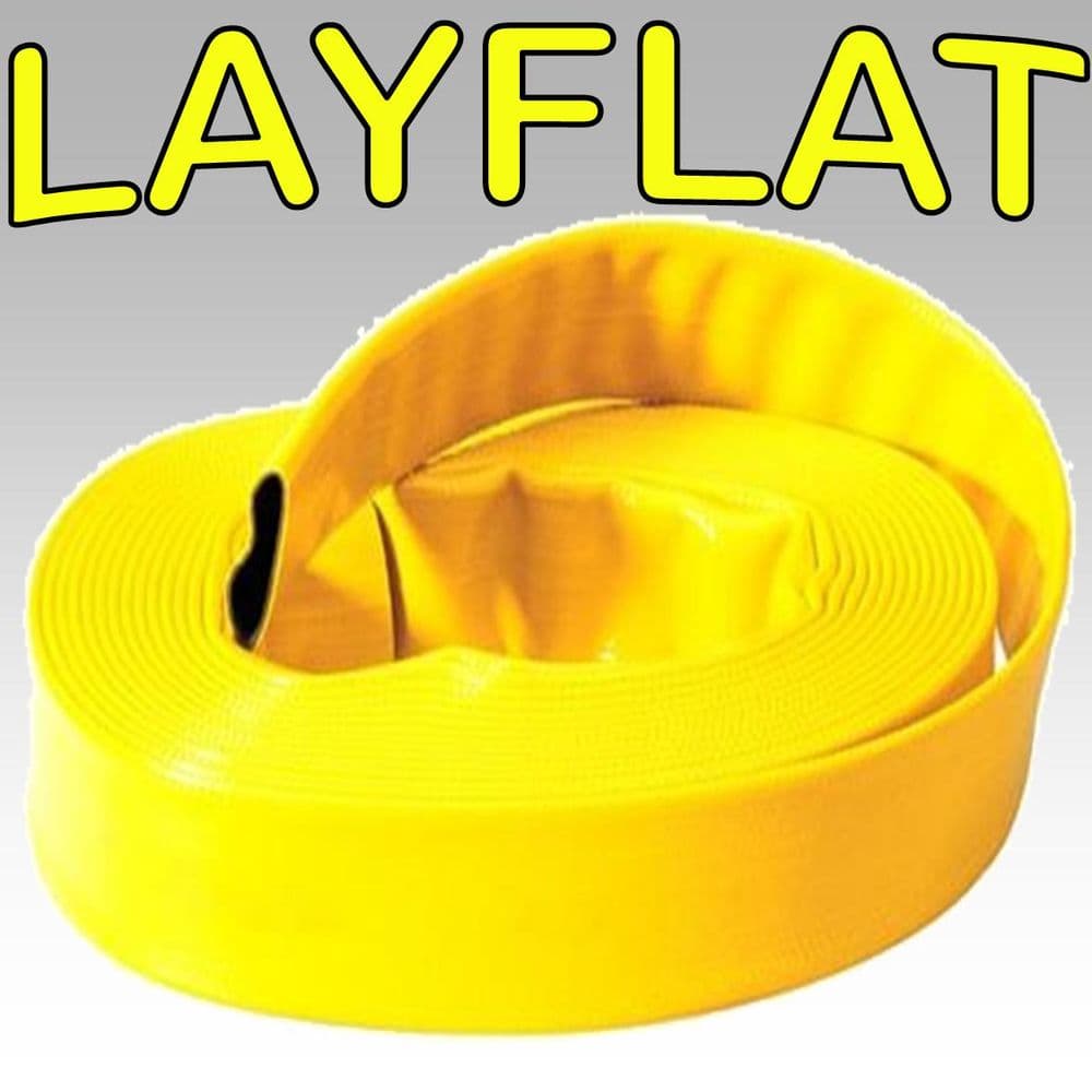 51mm 2" Heavy Duty Yellow Layflat 10Mtr Coils