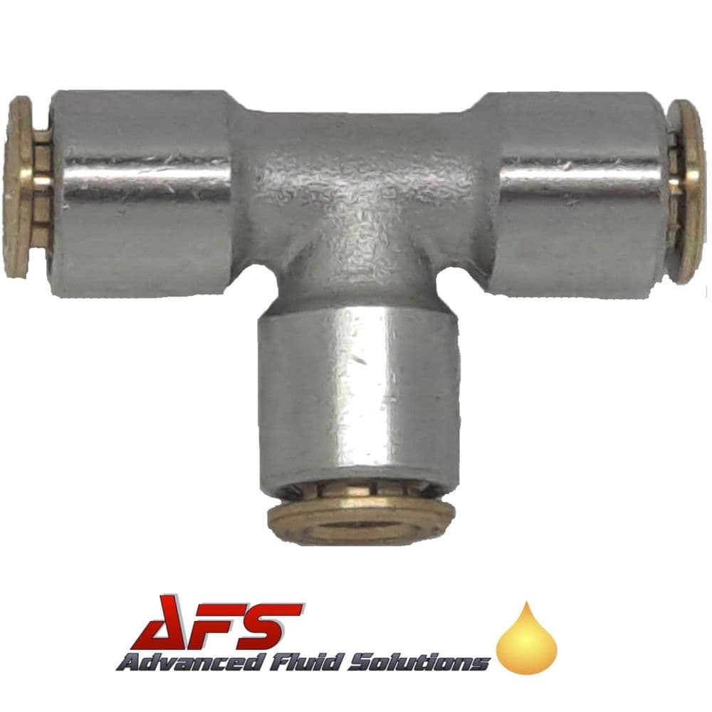 6mm Brass T Piece In-Line Connector Tee Piece 80 BAR High Pressure