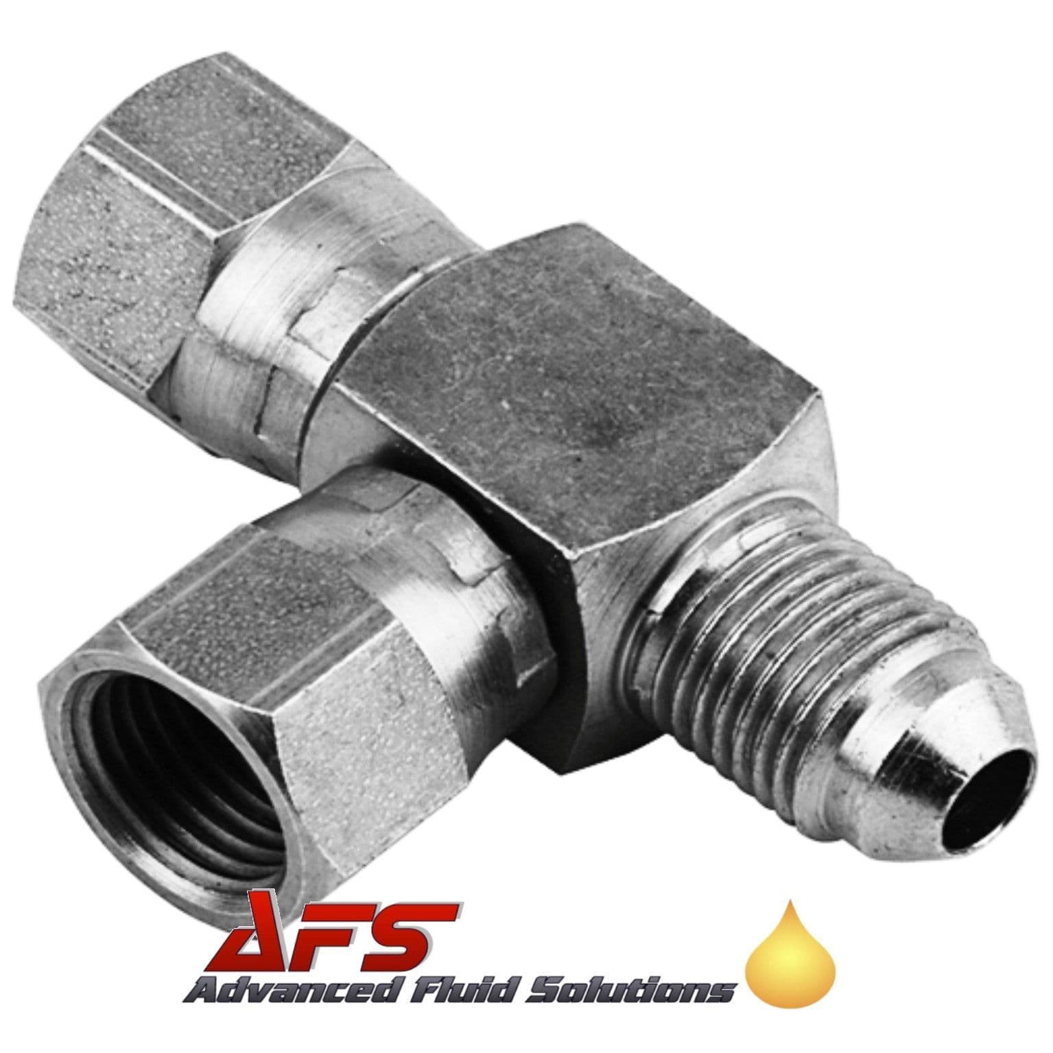 7/16 JIC Male x Female x Female Tee 3 Way Hydraulic Adaptor Connector ...