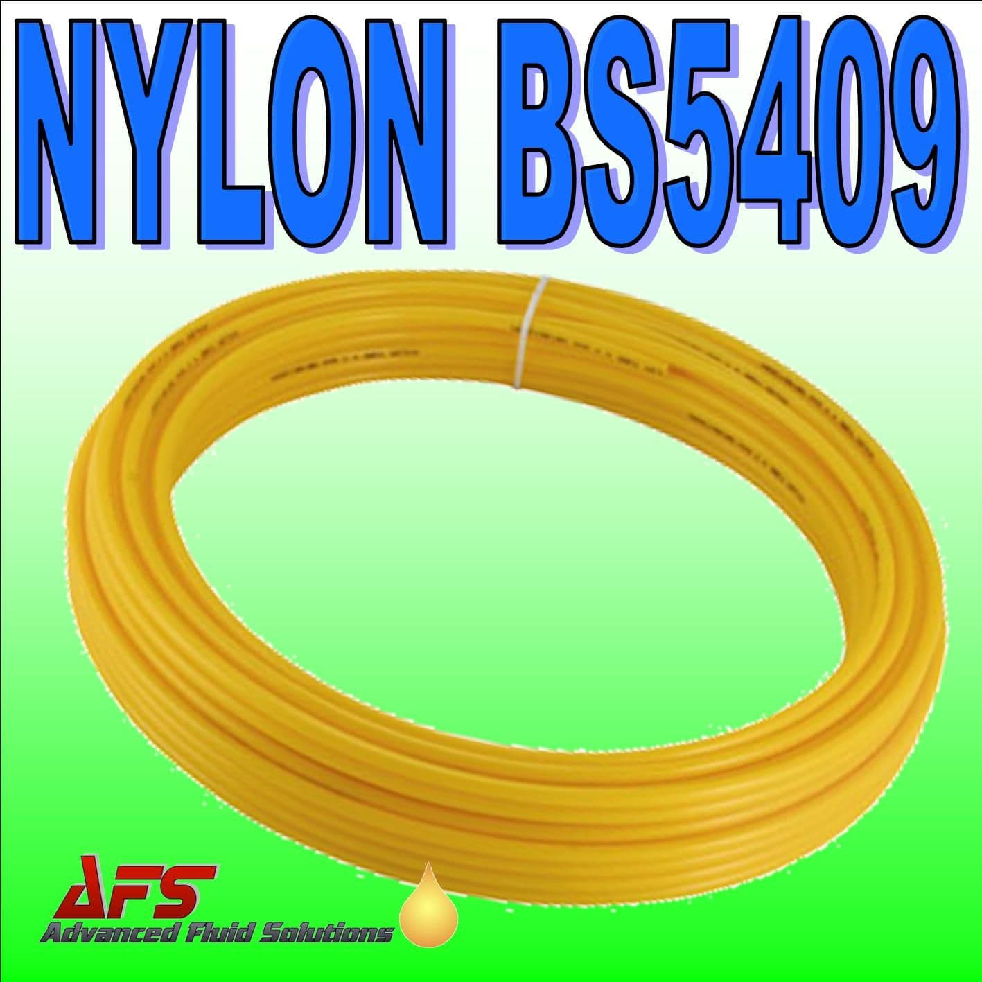 8mm x 6mm Yellow Metric Flexible Nylon Tubing BS5409
