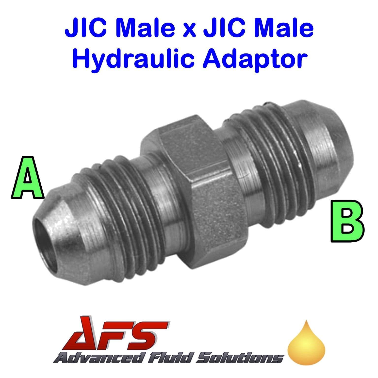 9/16 JIC Male x 1-3/16 JIC Male Thread Straight Hydraulic Steel Adaptor