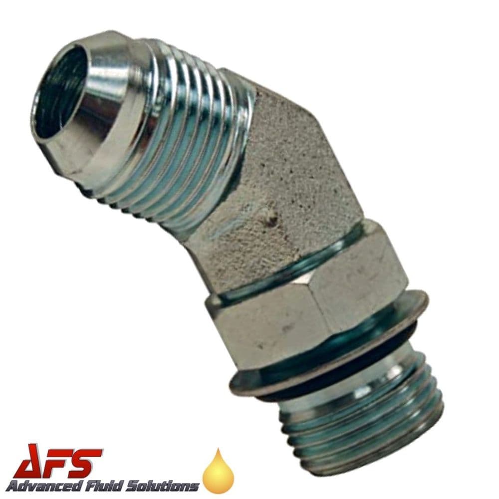 9/16 JIC Male x 9/16 SAE UNF Male 45 Degree Positional Hydraulic Mild Elbow Adjustable Adaptor ...
