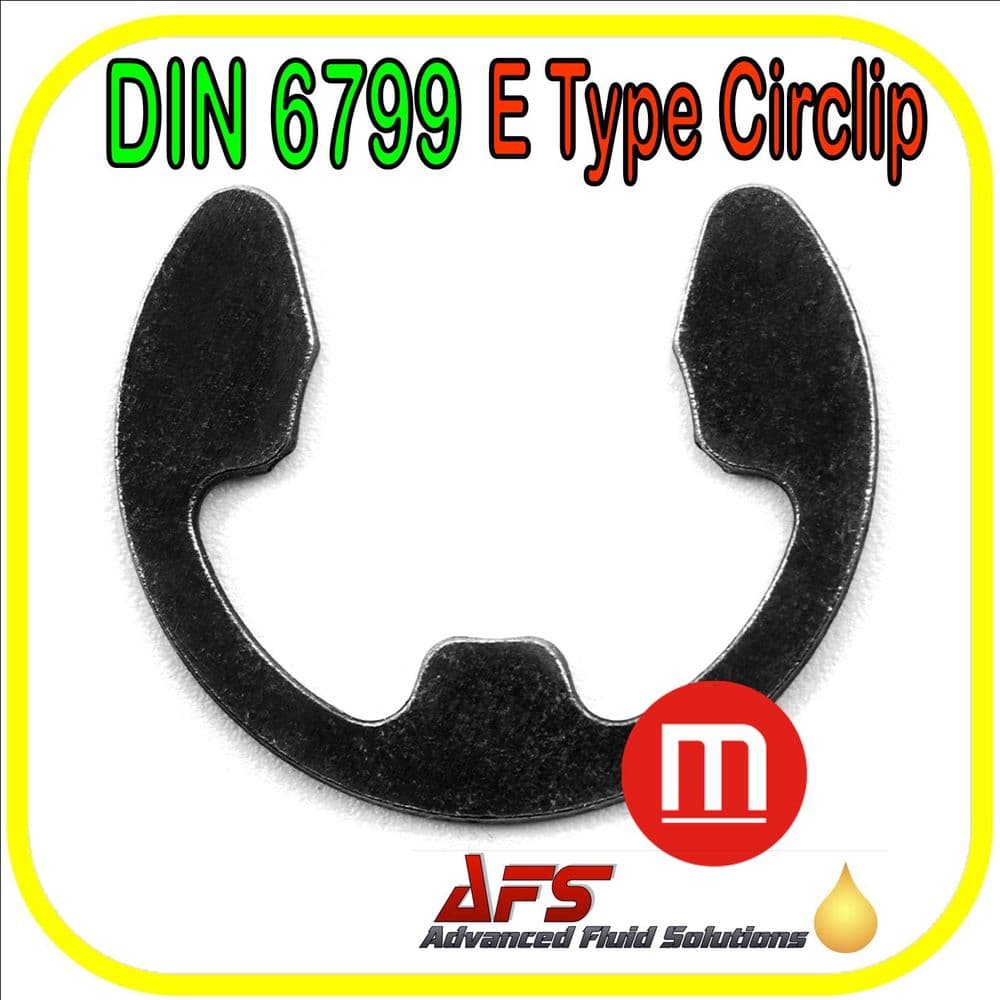 9mm E Type Clip DIN 6799 Spring Carbon Steel - Metric