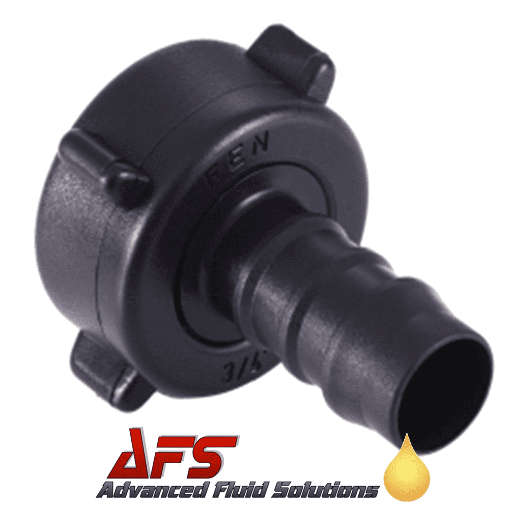 Tefen Black 3/4 BSP x 12mm Female Flat Seal Swivel Straight Wing Nut