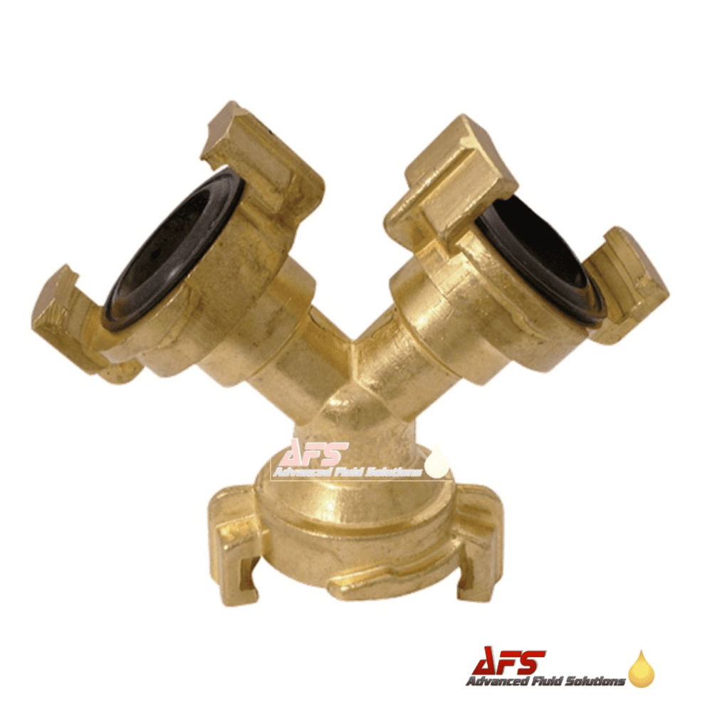 Brass Geka Type Quick Coupling Valved Y Piece Connector