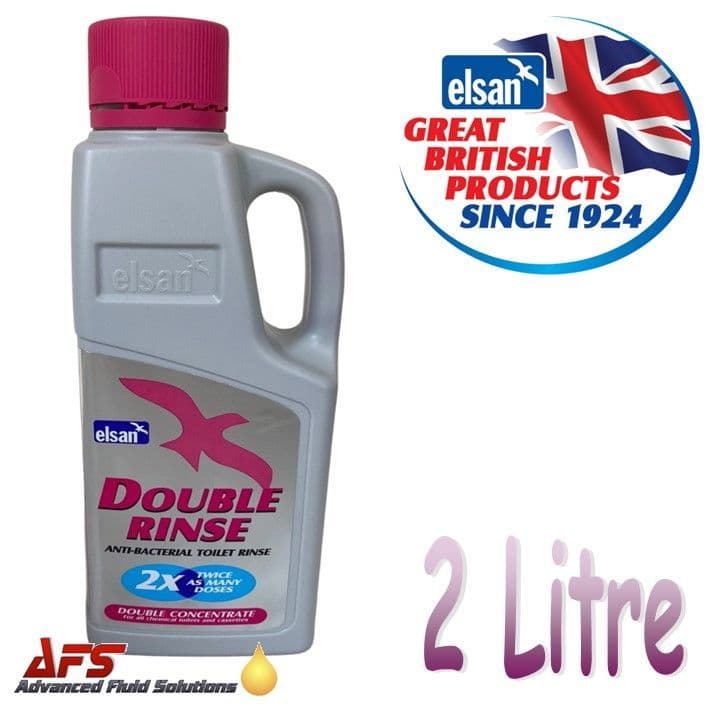 Elsan Double Rinse Toilet Fluid Flush 2 Litre Water Cleaner Additive UK ...