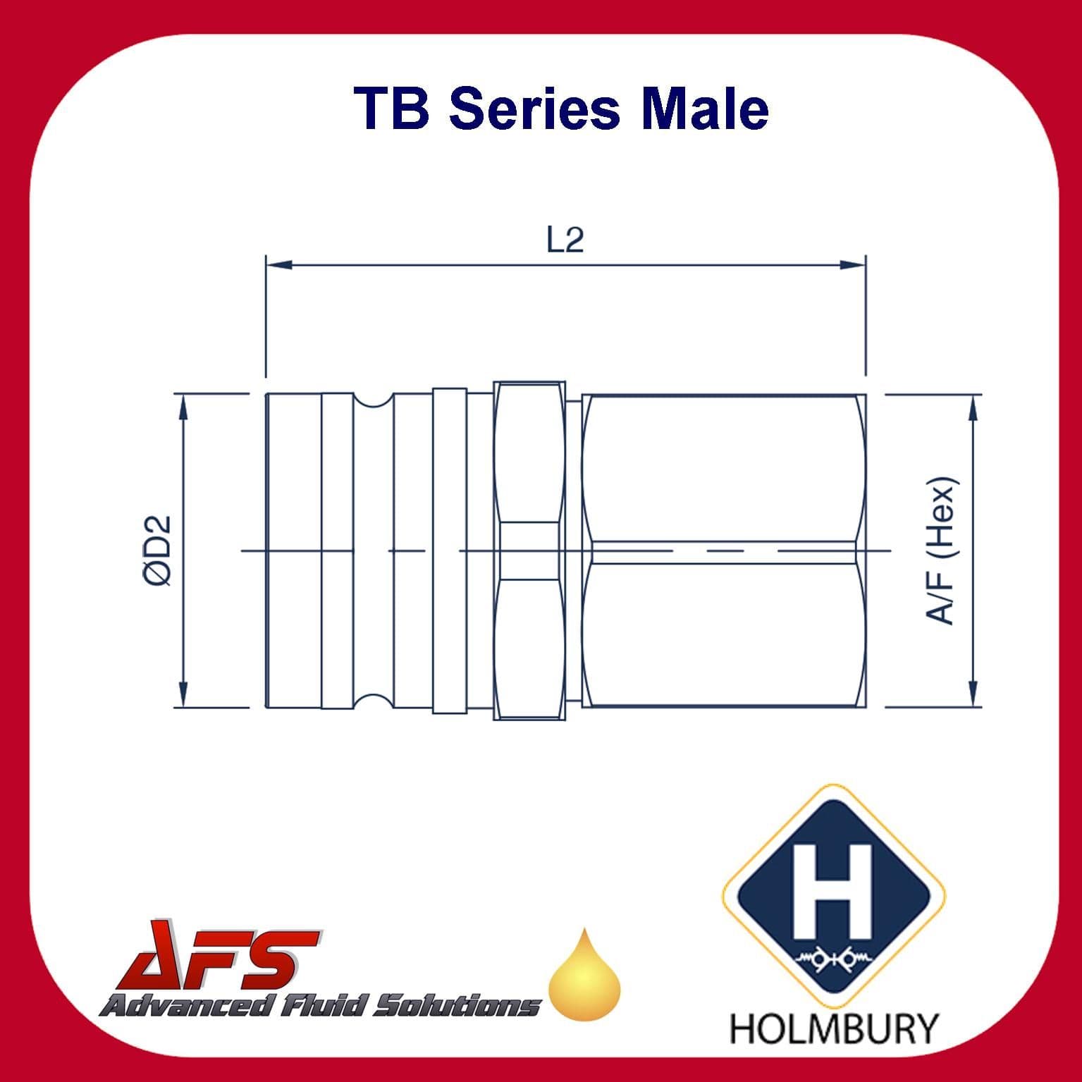 Holmbury Hydraulic Trailer Brake Male Probe x 1/2 BSP Male TBC-MM-08 ...