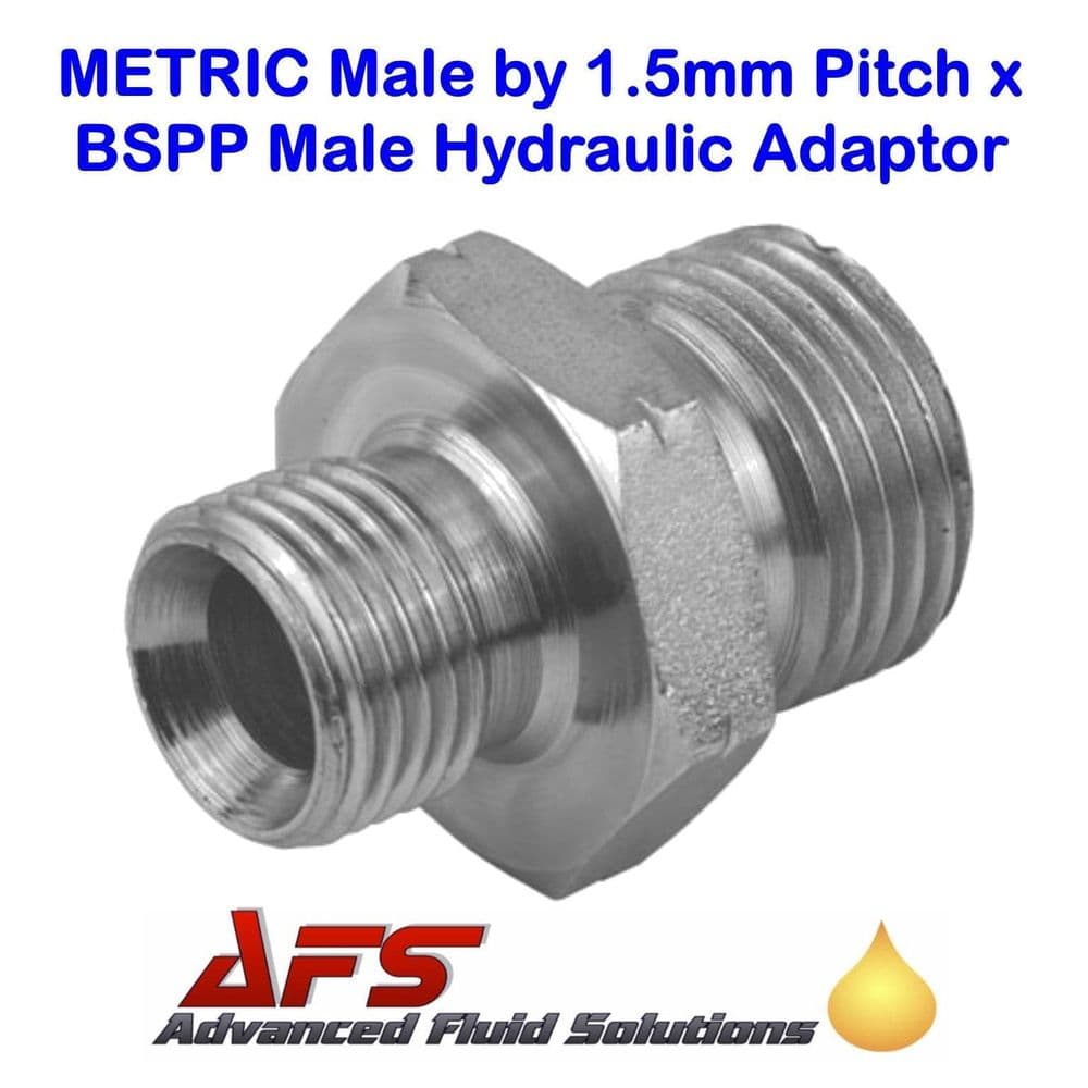 M30 Metric Male x 3/4 BSPP Male 60 Coned Straight Hydraulic Adaptor