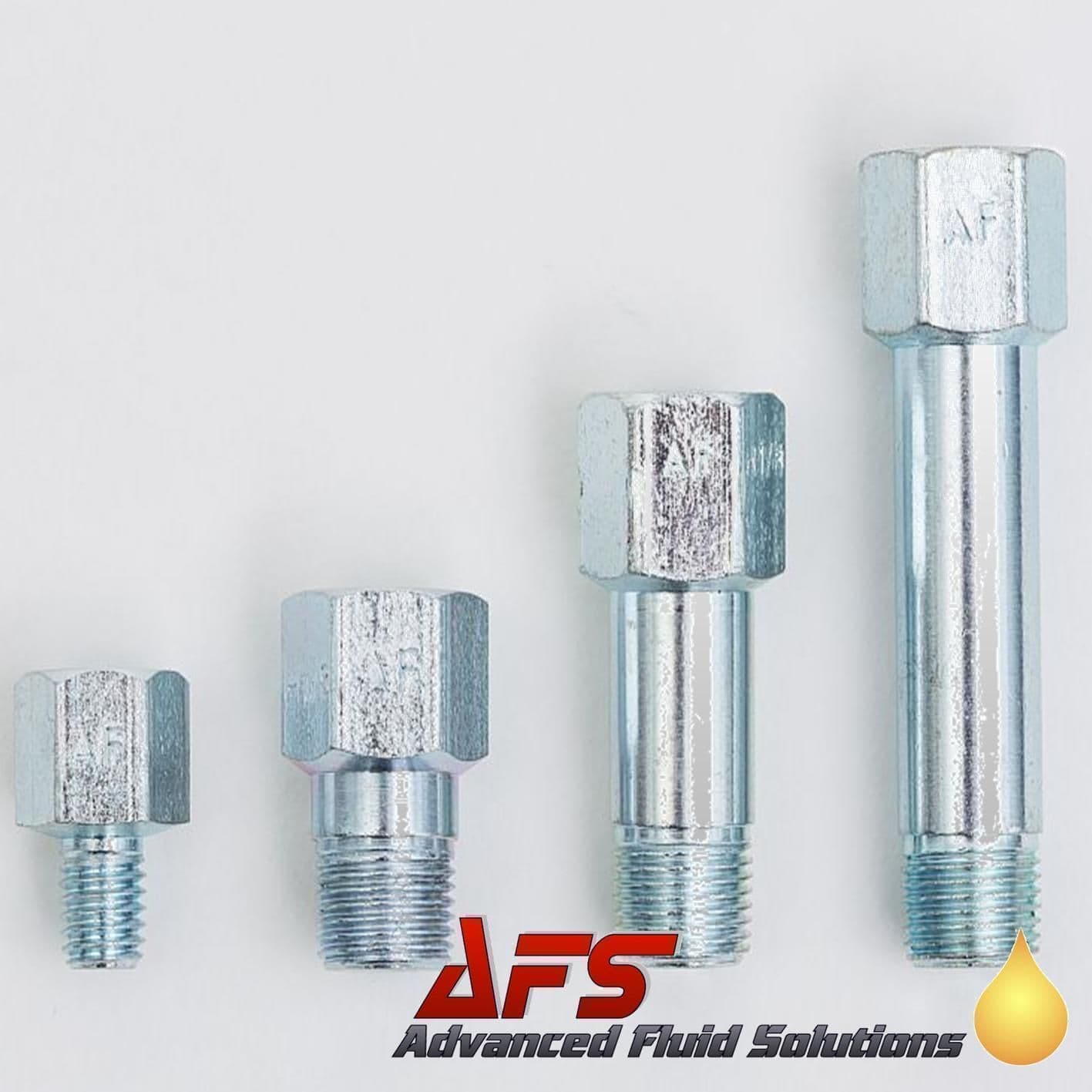 M6 x M8 Metric Threaded Male x Female 19mm Long Extending Grease Line Adaptor Fitting