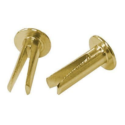 Bifurcated Rivets Brass Plated - Medium 3mm