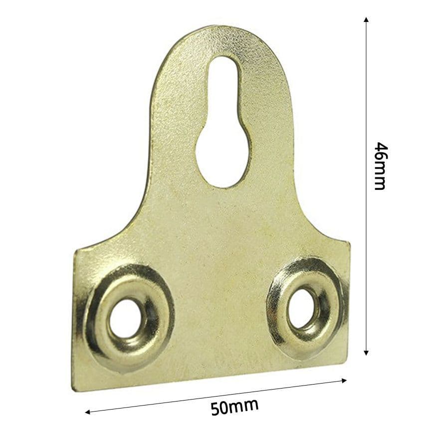 Brass Plated Picture Plate SLOTTED Hanger 50mm Wide