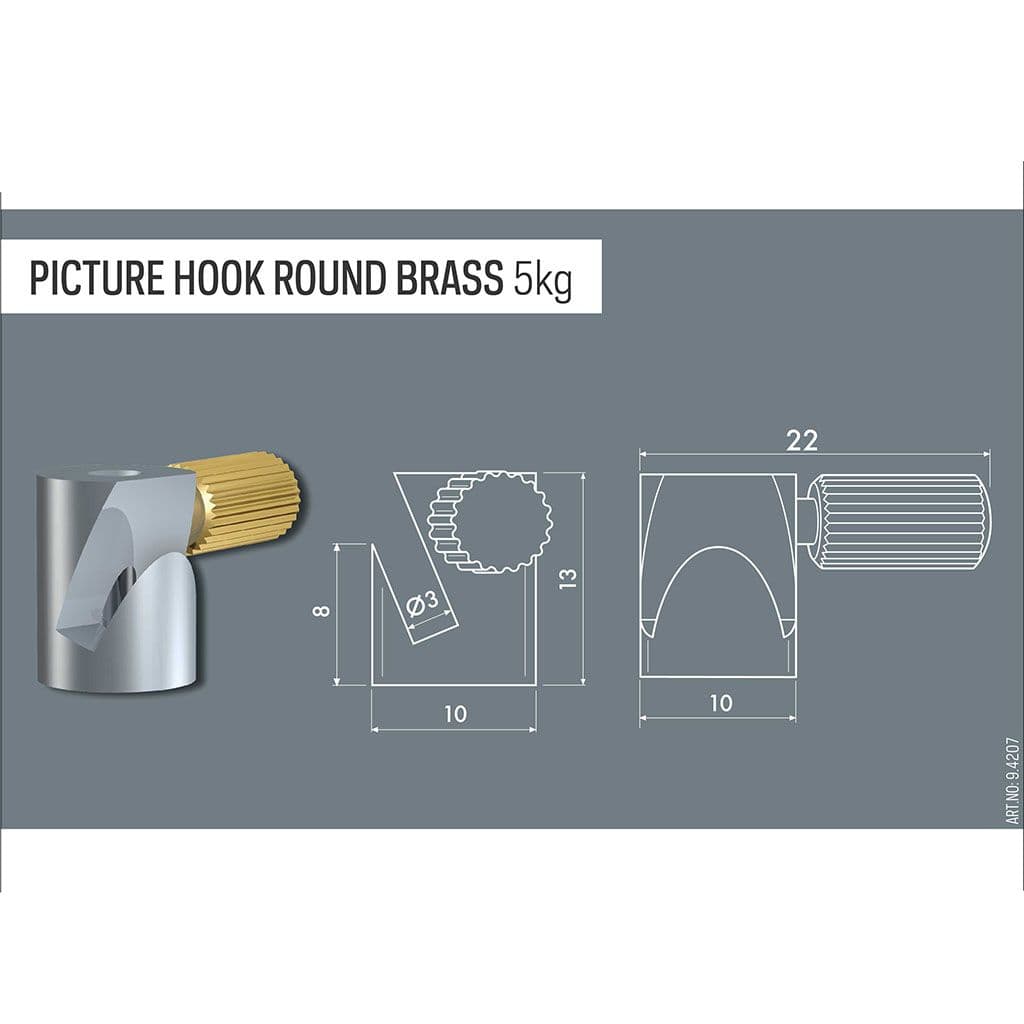 Cylinder Hook for 2mm Perlon Suspender Cables 5kg