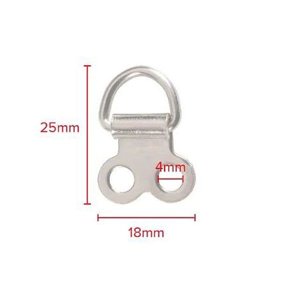 Small 2 Hole D-Ring NICKEL Plated