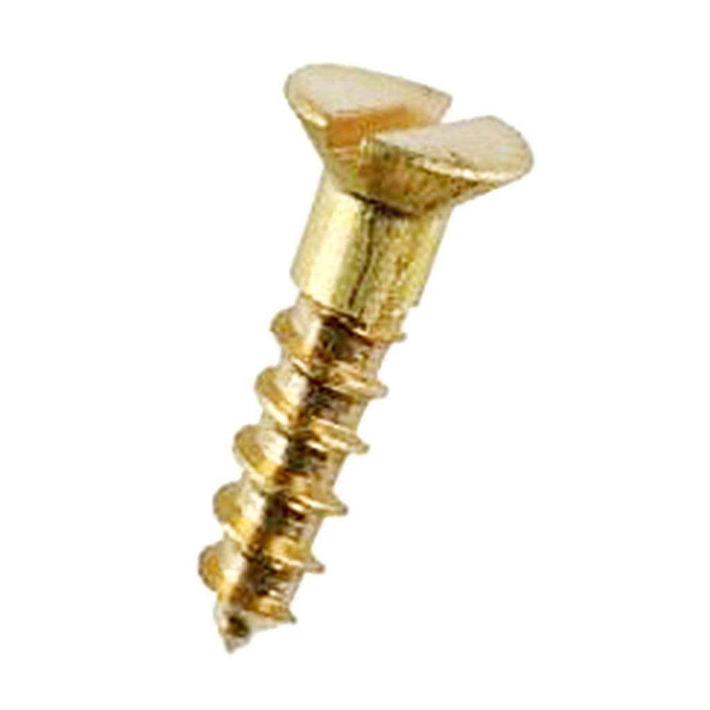 Small Counter Sunk Slotted Brass Screws 2 x 10mm 3/8"