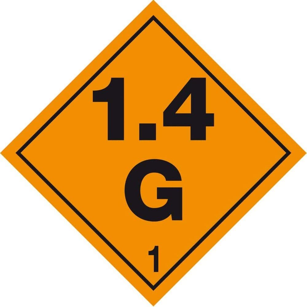 Code CN1 4G Placard/Container Label 250mm x 250mm Class 1 Explosive 1 4G