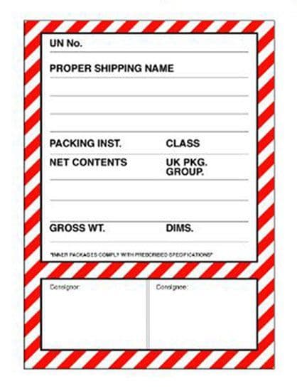 PSN Proper Shipping Name Label 190mm x 280mm - Pack of 100 1