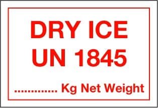 UN1845 Dry Ice Handling Label 75mm x 110mm- Rolls of 250 DI