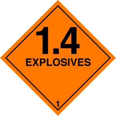 V1 4B Hazard Label 100mm x 100mm Class 1 Explosive 1 4 - Rolls of 250 ...