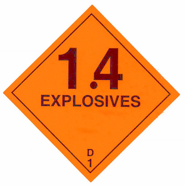 V1 4D Hazard Label 100mm x 100mm Class 1 Explosive 1 4D - Rolls of 250 ...