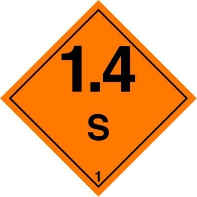 V1 4SN SMALL Hazard Explosive Triangle Label 50mm x 50mm - Class 1 ...