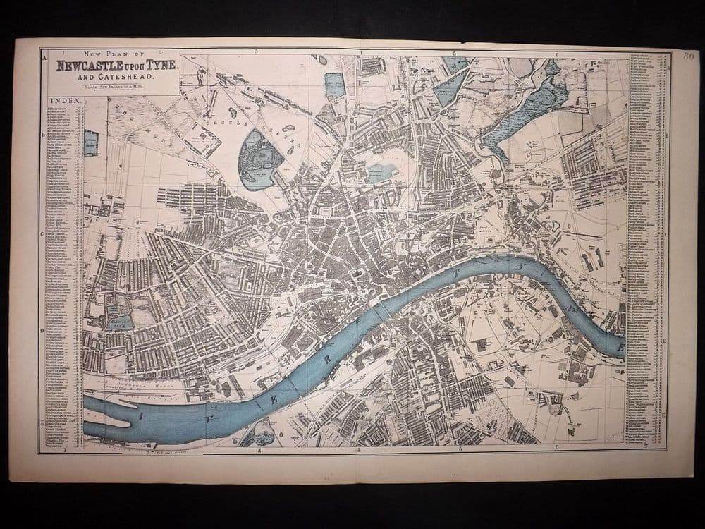 Old Newcastle Tyne Map 1894 Map Scan Newcastle, England, UK