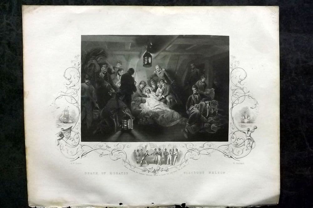 Barclay C1838 Antique Naval Print Death of Horatio Viscount Nelson