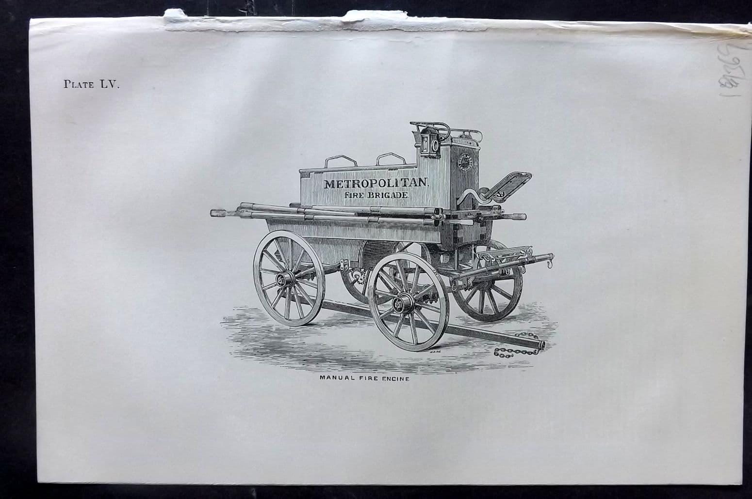 Beeton 1870 Antique Print Manuel Fire Engine Metropolitan Fire Brigade 55