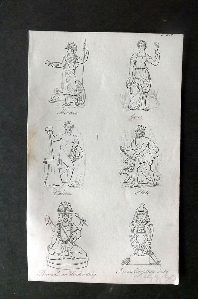 Blair C1865 Print Gods - Minerva Ceres Vulcan Pluto Hundu & Egyptian Deity