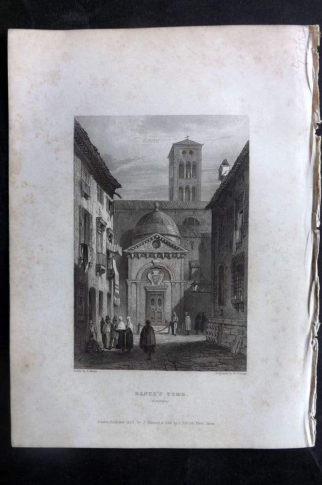 Finden & Lord Byron 1834 Antique Print Dante s Tomb Ravenna Italy