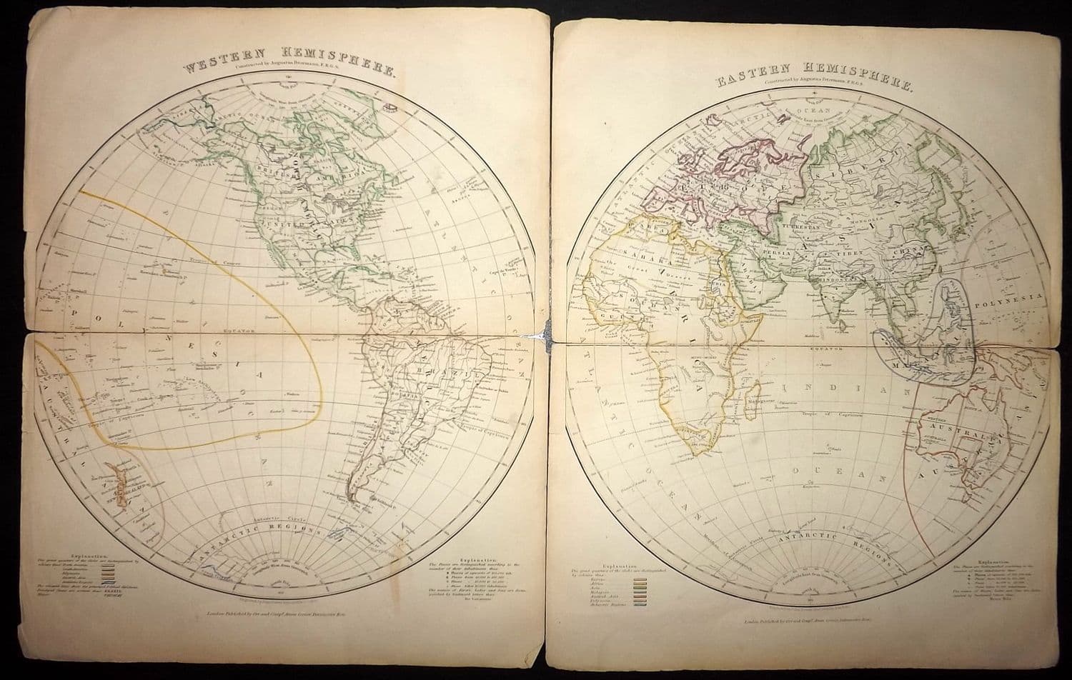Eastern And Western Hemisphere Map