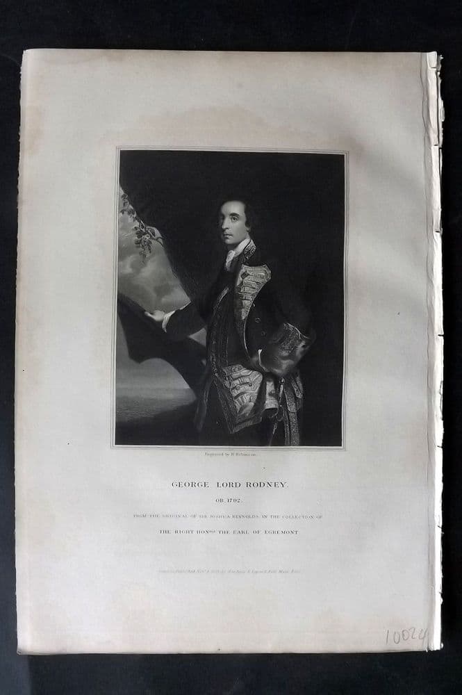 Lodge 1832 Antique Portrait Print George Lord Rodney
