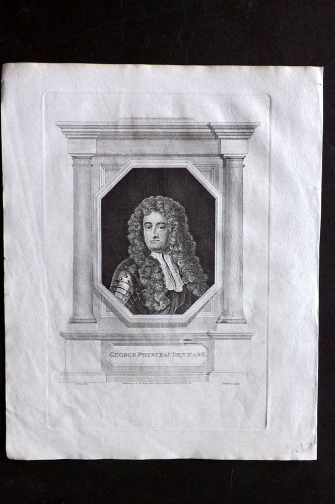 Lyttleton 1811 Antique Portrait Print George Prince of Denmark
