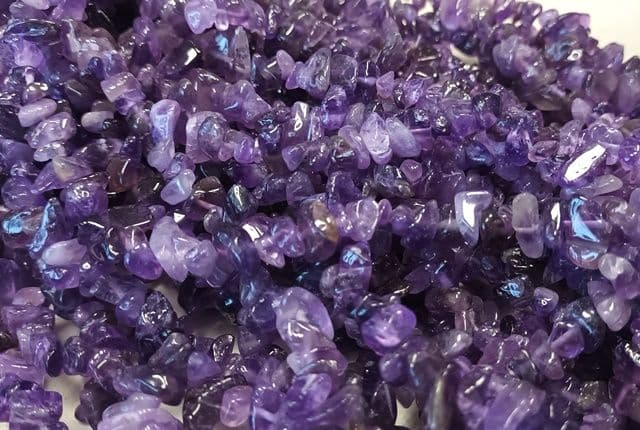 Natural Amethyst Chips Strand 30"