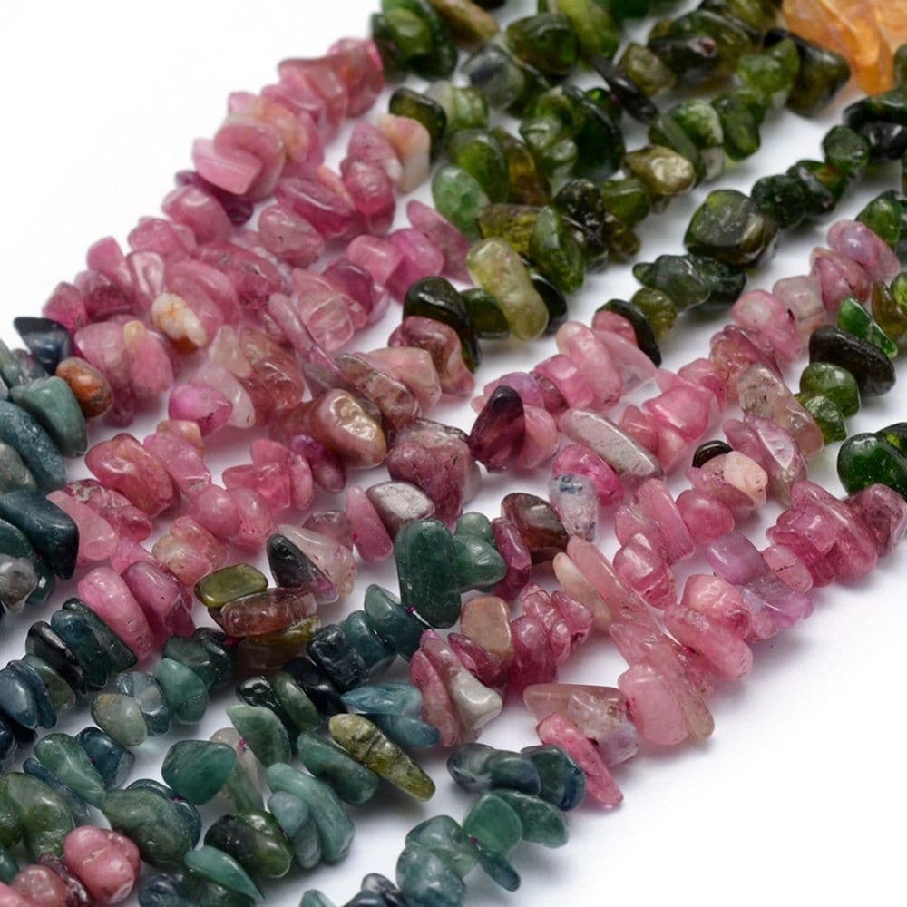 Natural Tourmaline Chip Bead 16" Strand