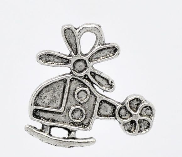 Silver Colour Charm - Helicopter Pack of 5