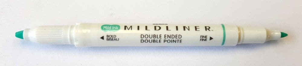 Zebra Midliner Highlighter flourescent 2 ended - jade green