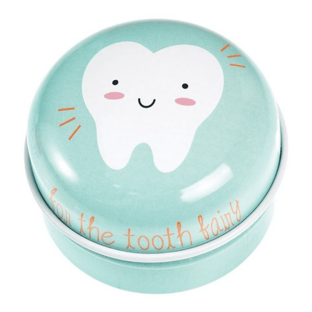 Blue Tooth Fairy Round Tin