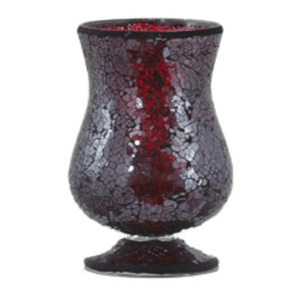 Deep Red Sparkle Mosaic Tealight Goblet