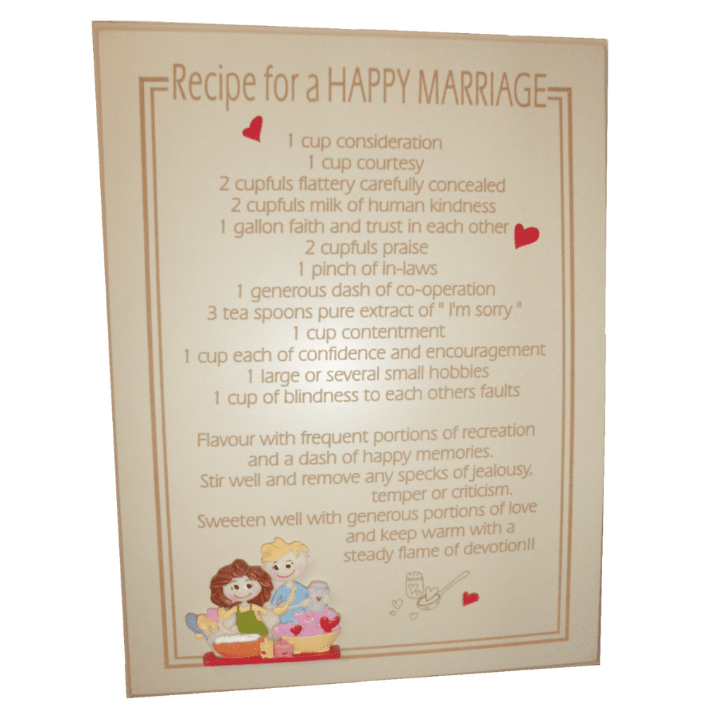 Mini Recipe For Happy Marriage Recipe For A Happy Marriage