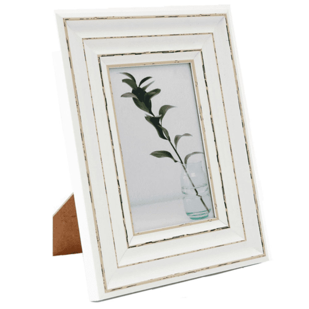 White Antique Inspired Shabby Chic Wooden Photo Frame