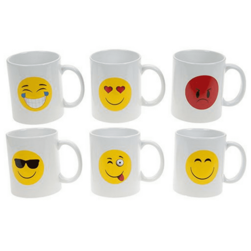 White Emoji Design Mug