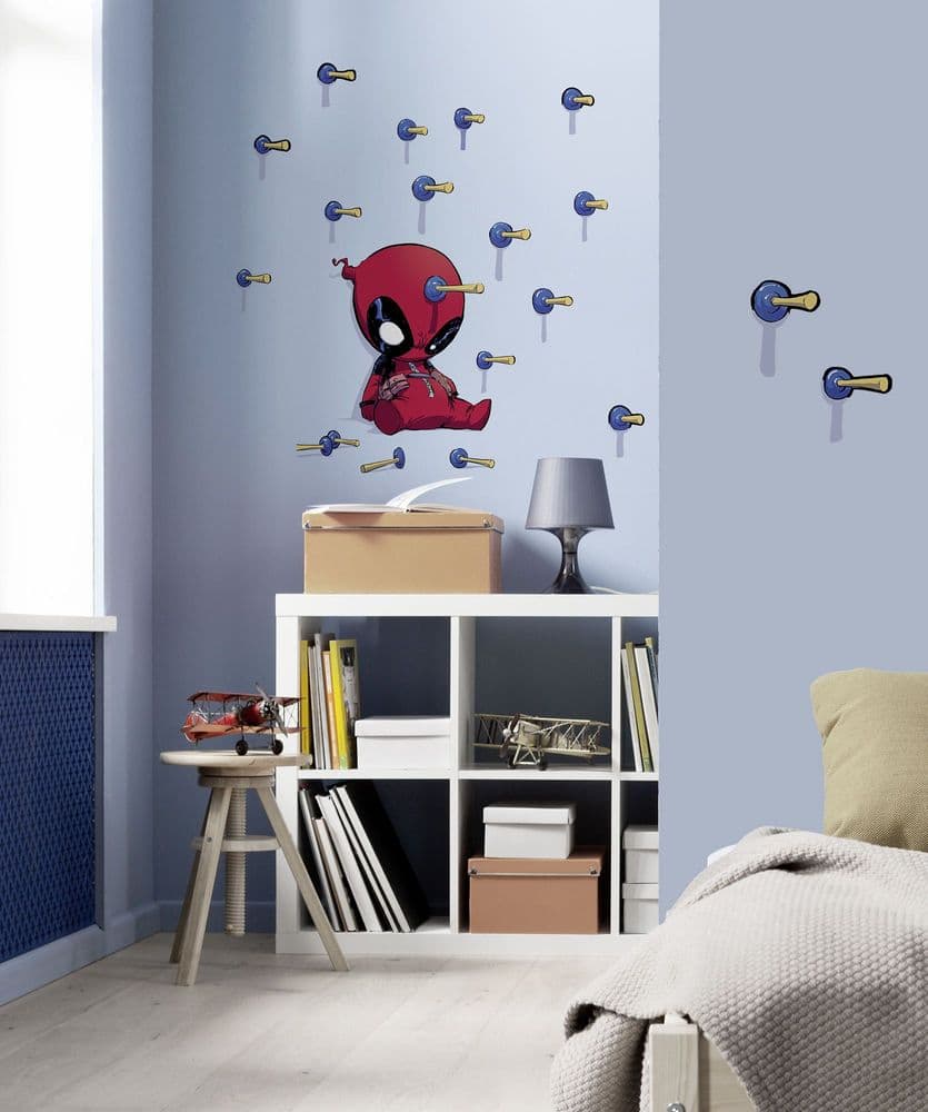 Marvel Deadpool Shootout childrens bedroom wall decal stickers 50x70cm ...
