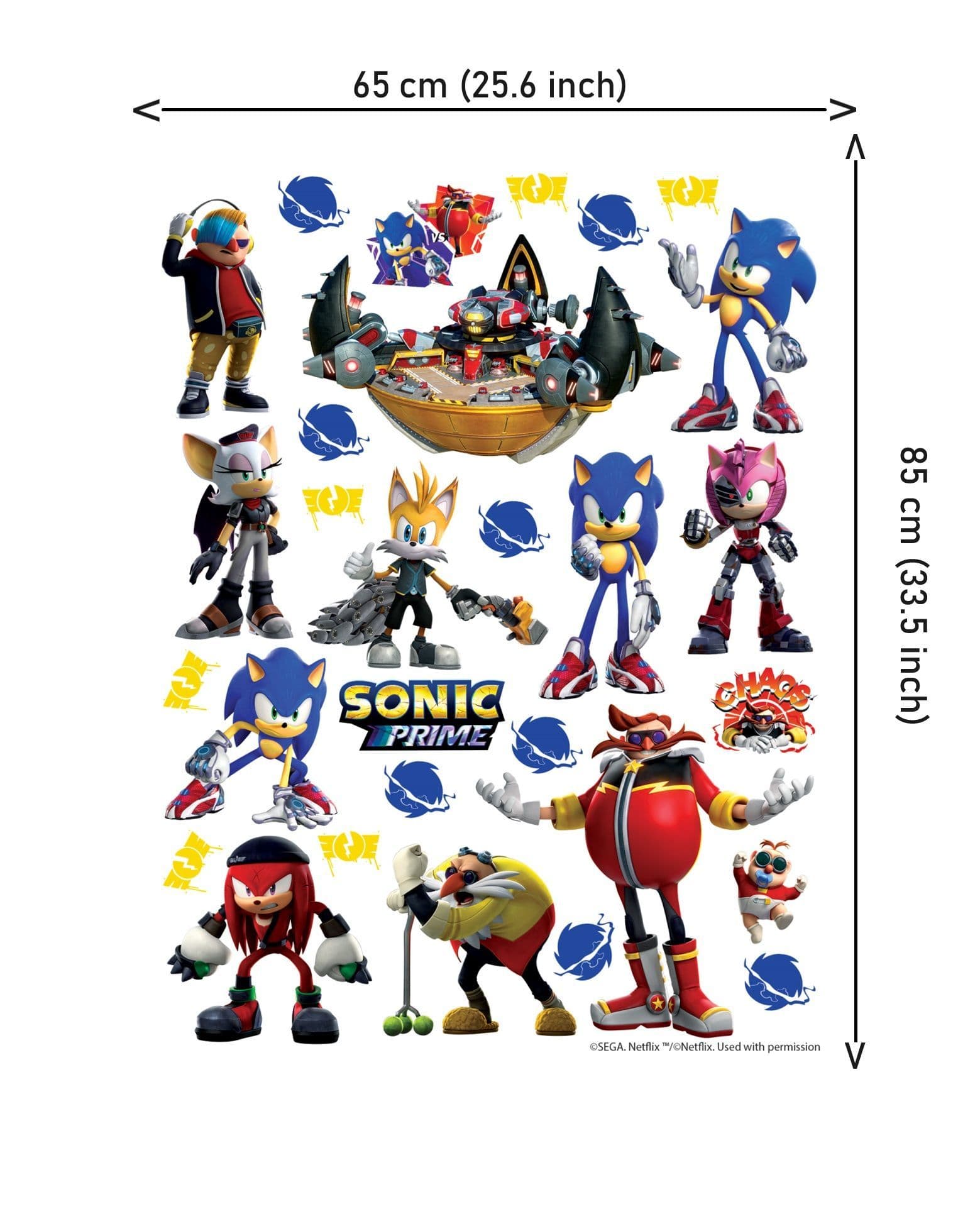 Sonic the Hedgehog Interior wall decal sticker 65x85cm | Shop online