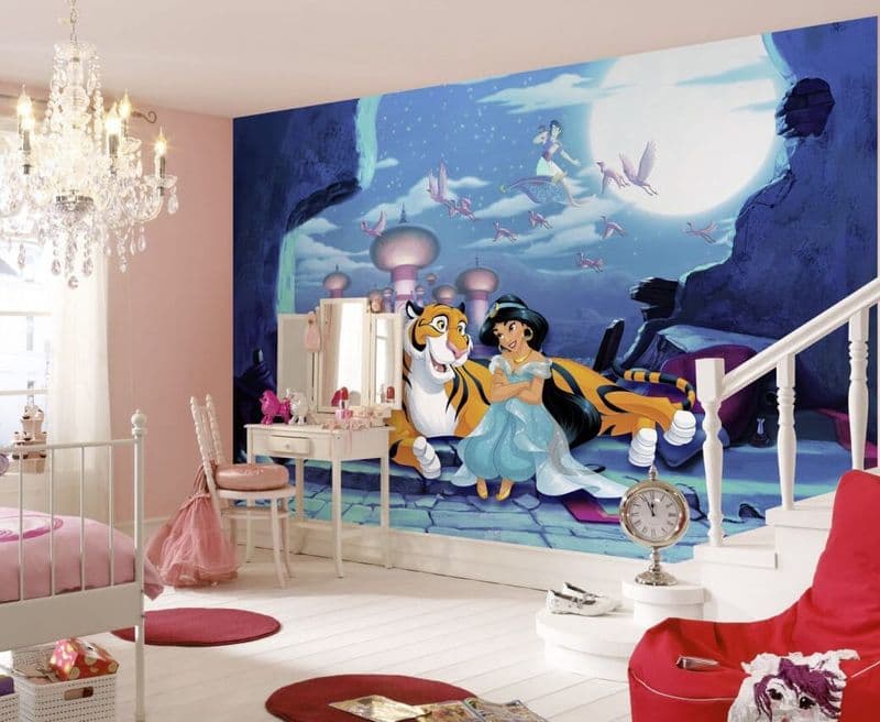 Children's bedroom wallpapers Aladdin & Jasmine Disney | Buy it now