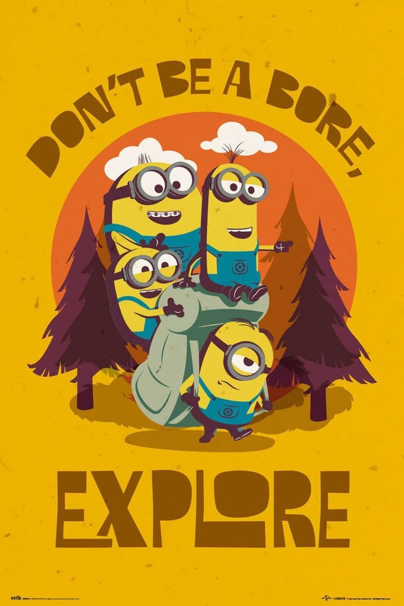 Don't Be Bore Explore Minions 61x91,5 cm Poster | Buy it now