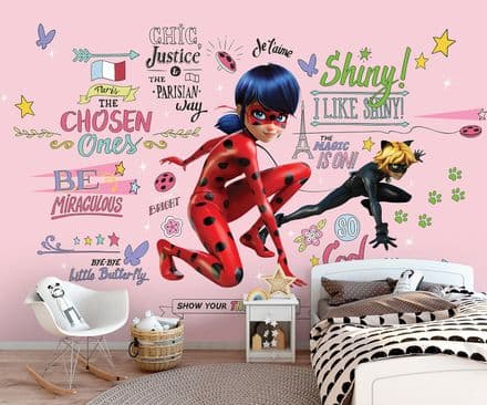 Miraculous girl's bedroom wallpaper murals | Homewallmurals Shop